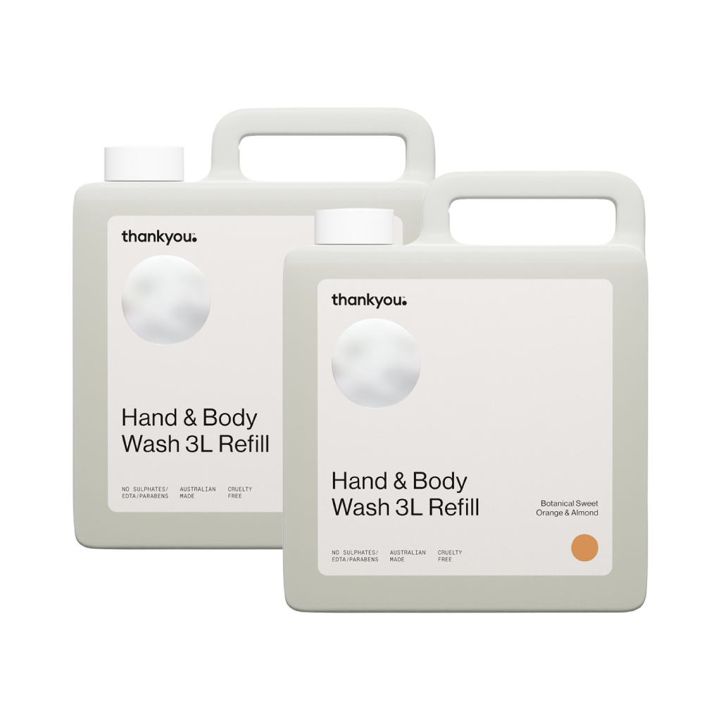 Thankyou Hand & Body Wash Refill 3L x2 - Botanical Sweet Orange & Almo ...