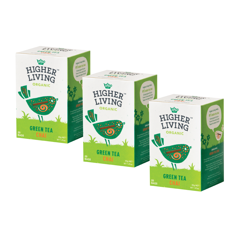 Higher Living Organic Green Tea Chai 20 Teabags x3 – Kind Regards