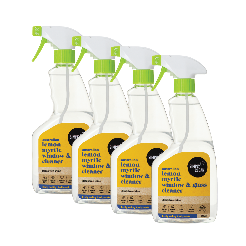 SimplyClean Window & Glass Cleaner 500ml x4 - Lemon Myrtle – Kind Regards